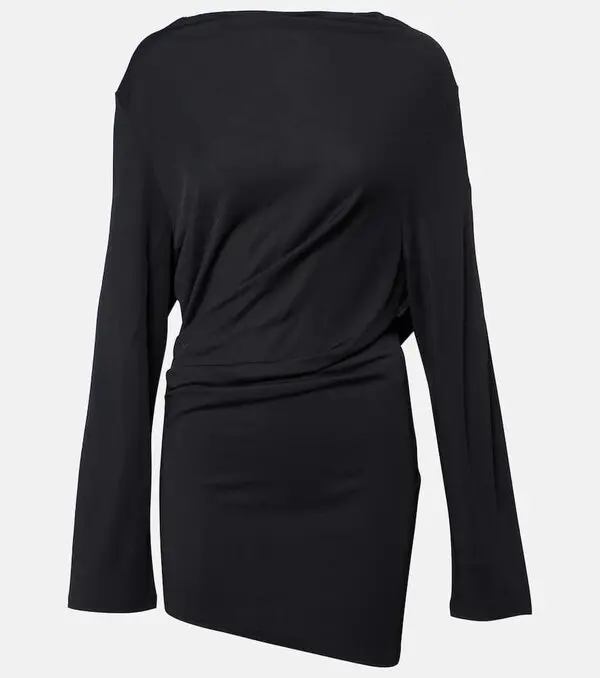 Jacquemus Croisiere Draped Jersey Minidress - Black