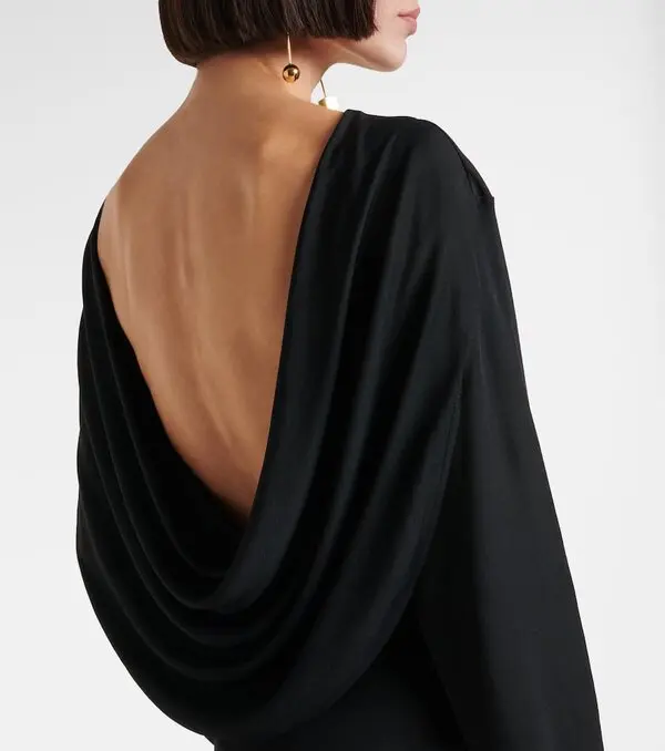 Jacquemus Croisiere Draped Jersey Minidress - Black