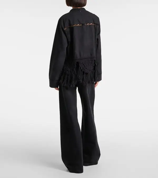 Isabel Marant Étoile Severine Open-knit Macrame Cotton Blouse - Black