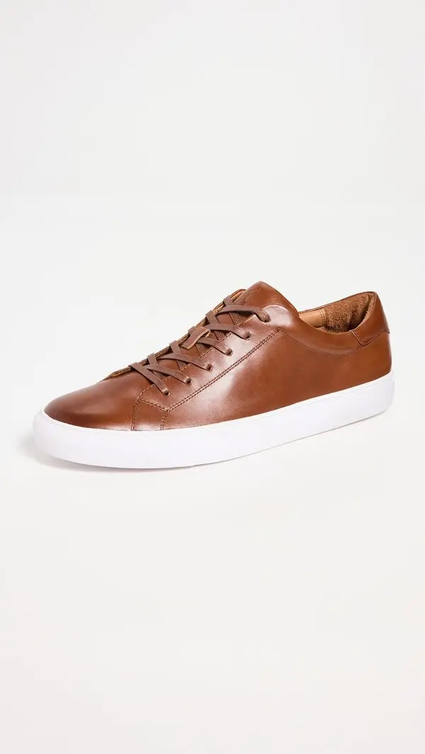 Ralph Lauren Jermain Ii Leather Sneakers Pale Russet Editorialist