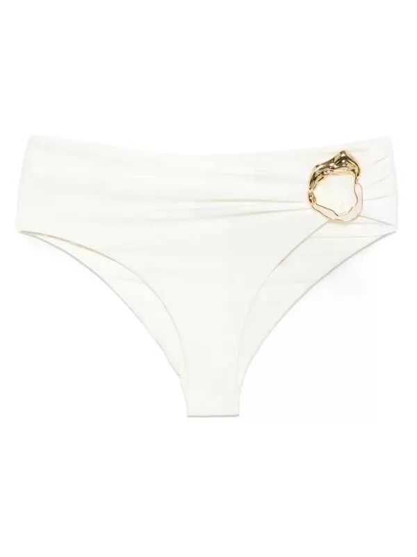 PatBO Metallic-stone Jersey Bikini Bottoms - White