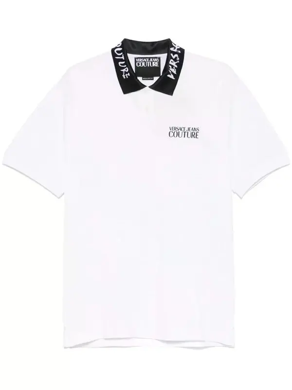 Versace Logobrush-collar Polo Shirt