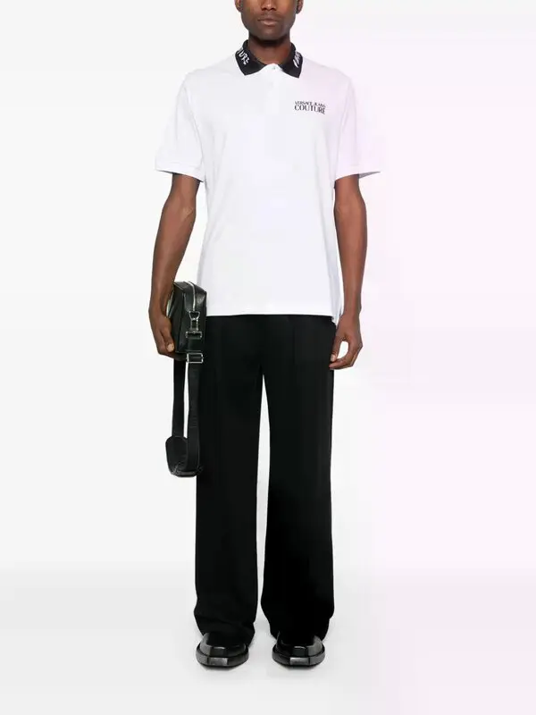 Versace Logobrush-collar Polo Shirt