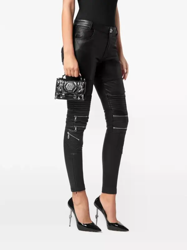 Philipp Plein Small Hexagon Leather Tote Bag - Black
