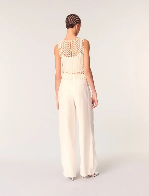 Maje Wide-leg Suit Trousers With Pleated Front