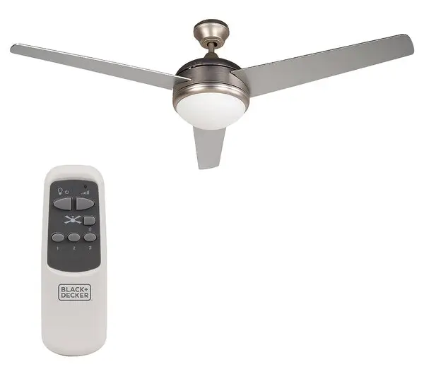 BLACK + DECKER Black+decker 52 In. Ceiling Fan With Remote Con Trol,silver - One-color