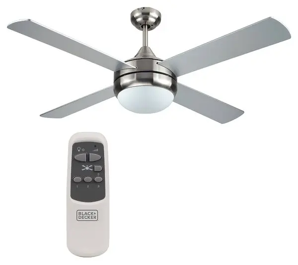 BLACK + DECKER Black+decker 52' Ceiling Fan With Remote Contro L, Silver - One-color