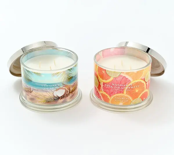 HOMEWORX BY SLATKIN + CO. S/2 14oz Spring Variety Candles - One-color
