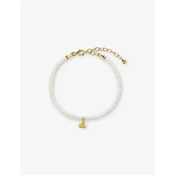 Monica Vinader Heart Mini Pearl Bracelet - Gold