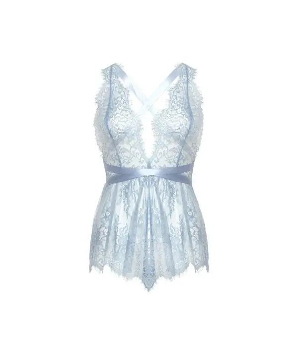 OH LA LA CHERI Brea Eyelash Lace Romper