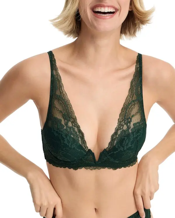 SKARLETT BLUE Minx Plunge Lightly Lined V Wire Bra - Spruce