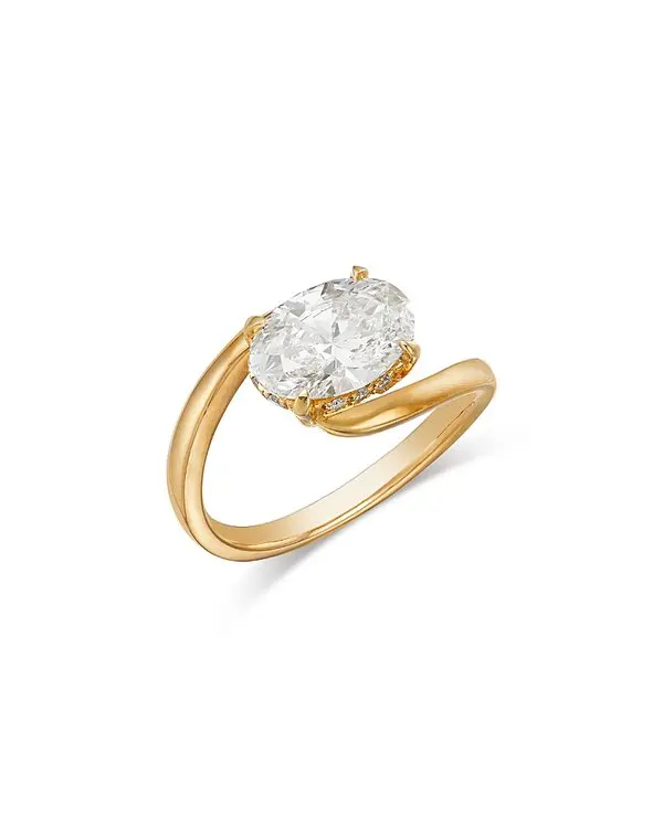 Bloomingdale'S Certified Lab Grown Diamond Oval Solitaire Ring 2.0 Tcw - Gold