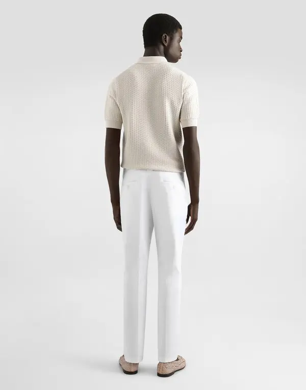 Dolce & Gabbana Cotton Polo-shirt With Embroidered Logo - Beige