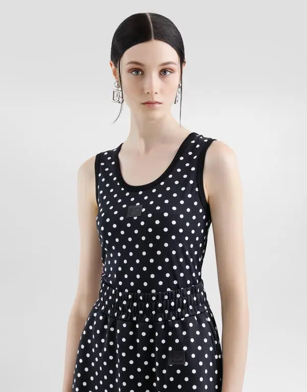 Dolce & Gabbana Cropped Polka-dot Tank Top