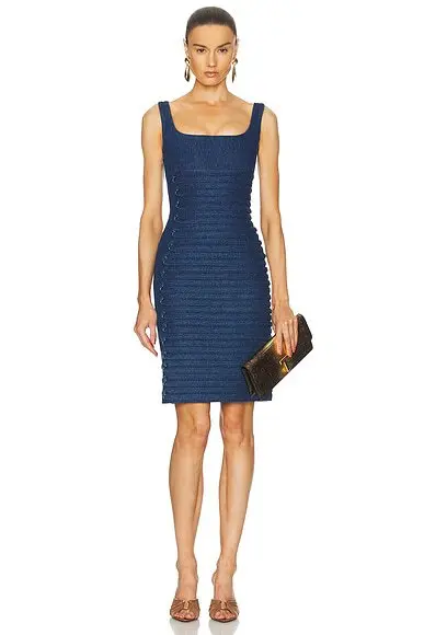 Versace Denim Midi Dress - Medium Blue