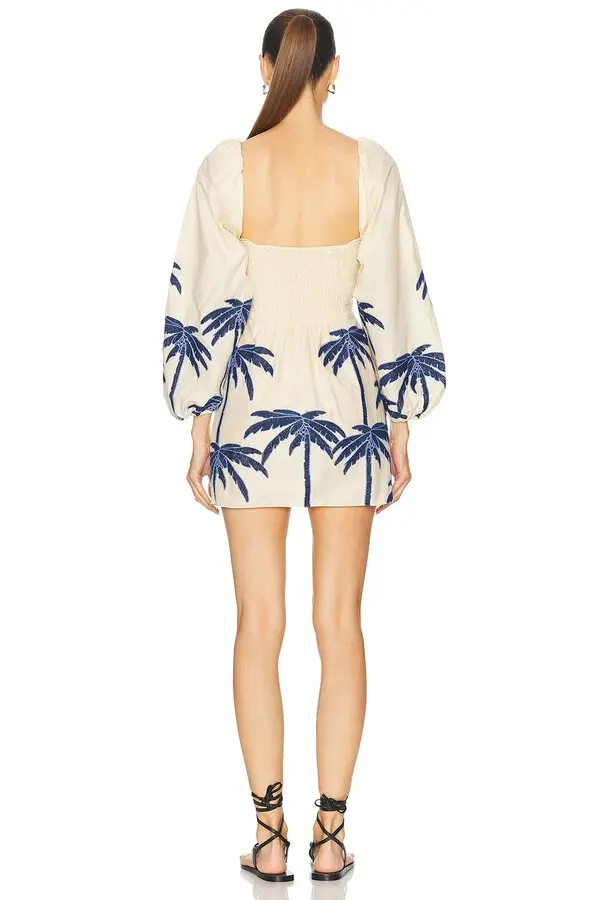 The Power Of The Sea Mini Dress - Ecru & Blue