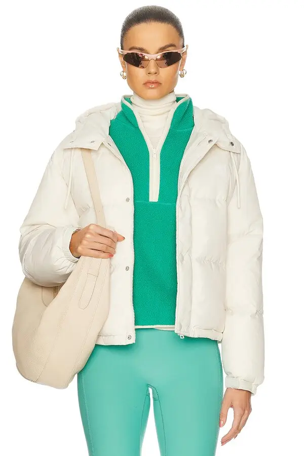 SPORTY & RICH Running Hooded Down Jacket - Cream