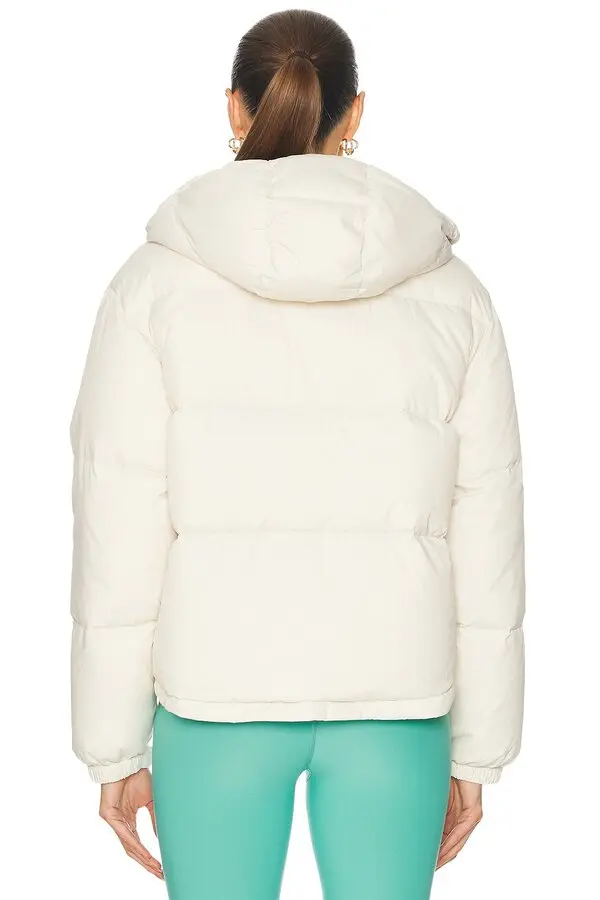 SPORTY & RICH Running Hooded Down Jacket - Cream