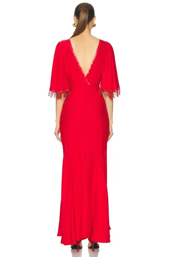 BODE Beaded Claret Gown - Red