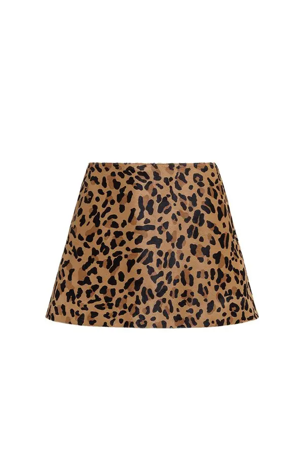 Alaïa Leopard Print Mini Skirt - Brun Sepia