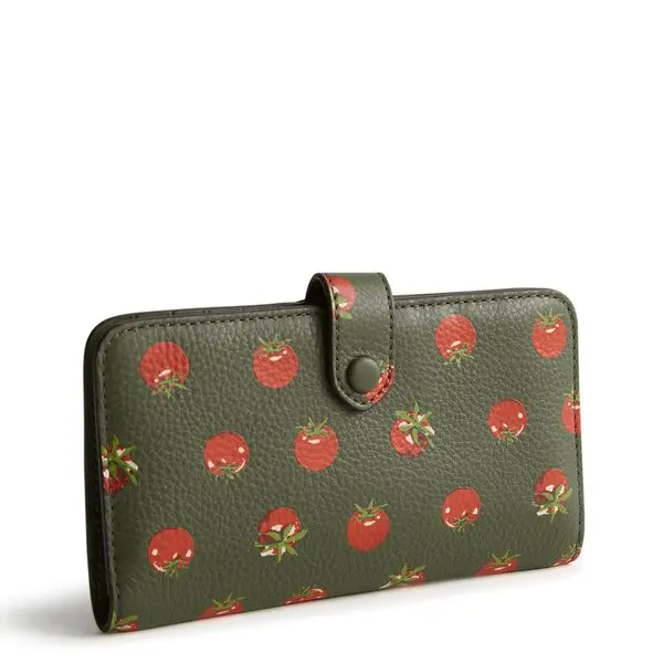 VERA BRADLEY Tab Wallet In Tiny Tomatoes - Green/red