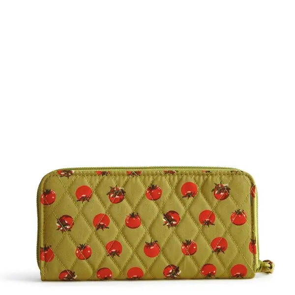 VERA BRADLEY Continental Wallet In Tiny Tomatoes Palm