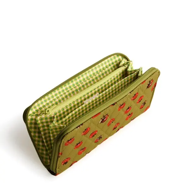 VERA BRADLEY Continental Wallet In Tiny Tomatoes Palm