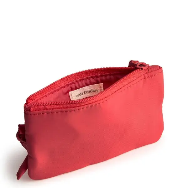 VERA BRADLEY Zip Card Pouch Lanyard In Cayenne - Red