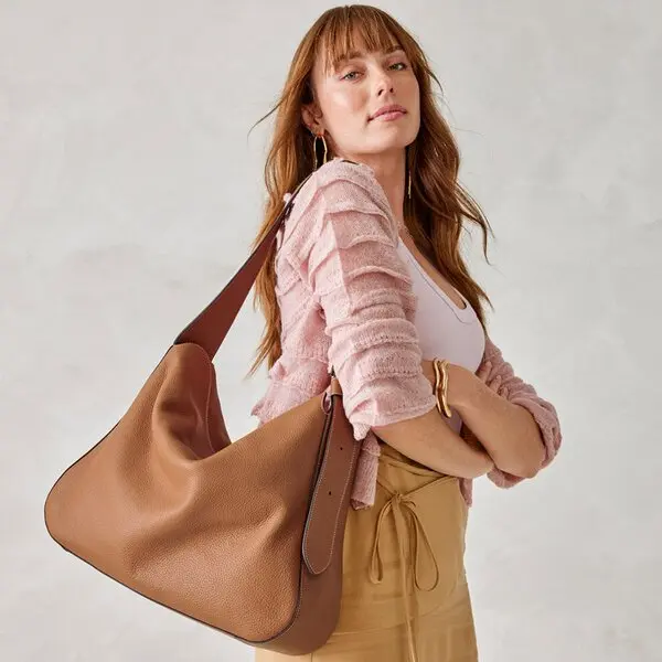 VERA BRADLEY Tifton Hobo Tote Bag - Brown