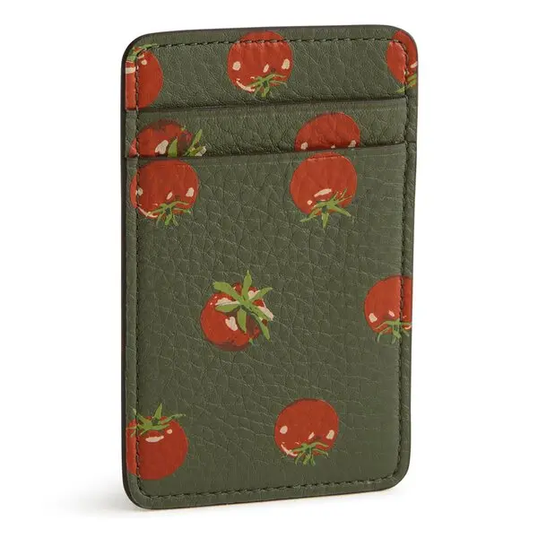 VERA BRADLEY Adhesive Phone Wallet In Tiny Tomatoes - Green/red