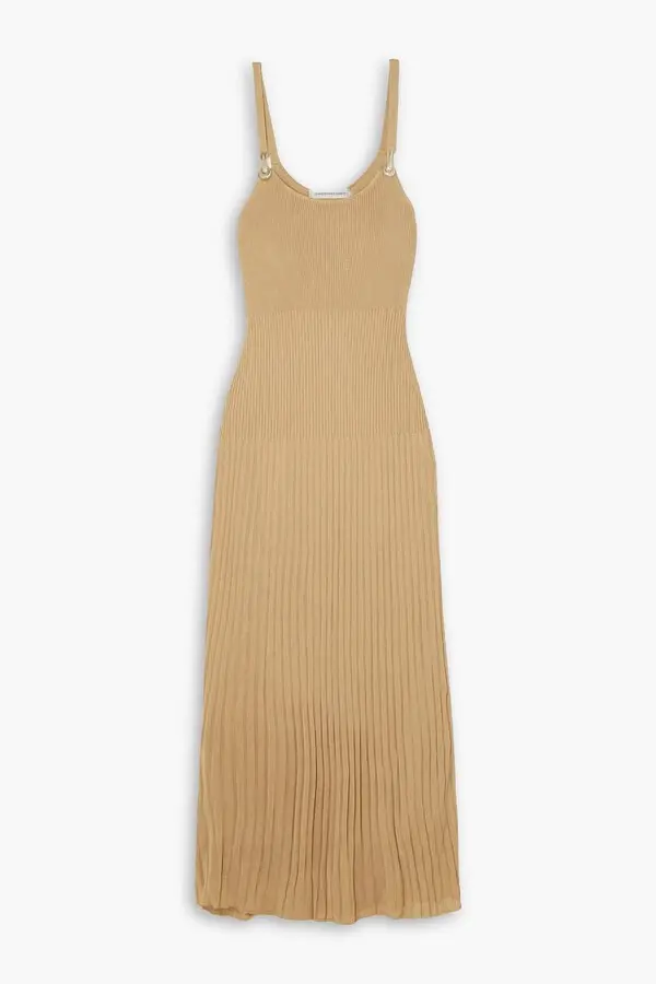 Christopher Esber Embellished Ribbed-knit Maxi Dress