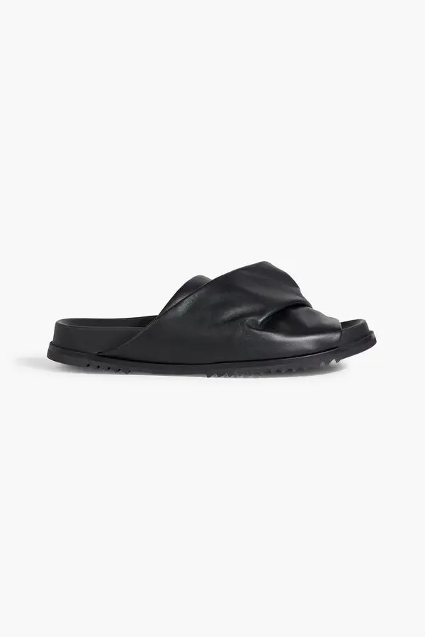 Rick Owens Mobius Granola Draped Leather Slides
