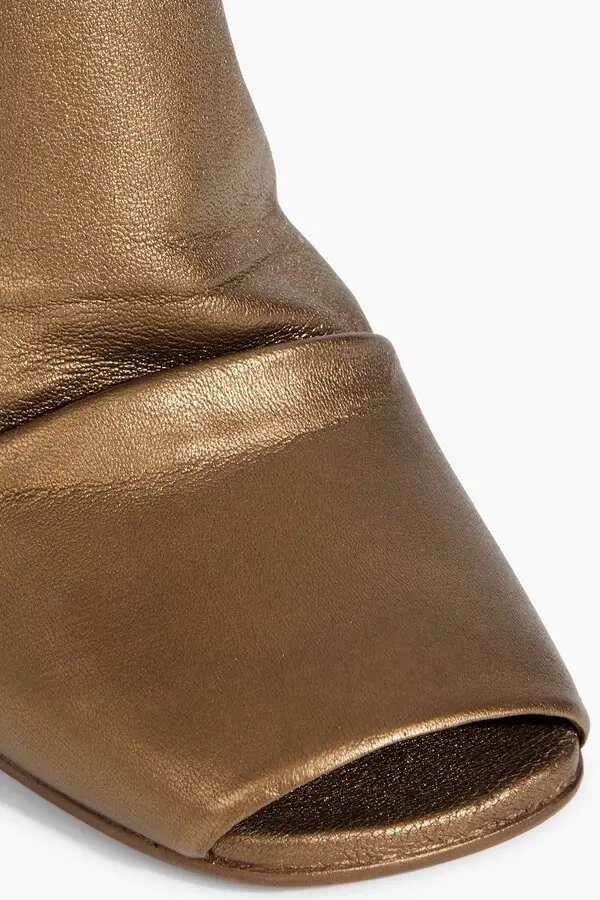 Rick Owens Metallic Leather-blend Wedge Ankle Boots