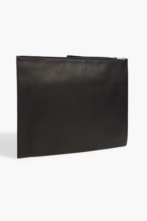 Rick Owens Pebbledleather Laptop Case In Black - 55% Off