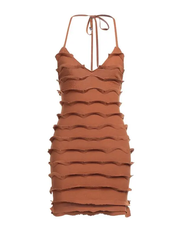 Blumarine Ribbed Ruffled Mini Dress