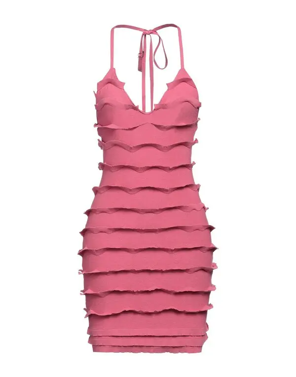 Blumarine Ribbed Ruffled Mini Dress