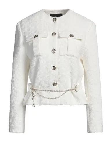 Maje Tweed Belted Jacket - White