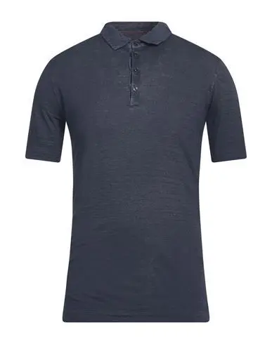 120% Lino Polo Shirt Size Linen - Blue