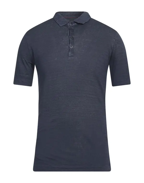 120% Lino Polo Shirt Size Linen - Blue