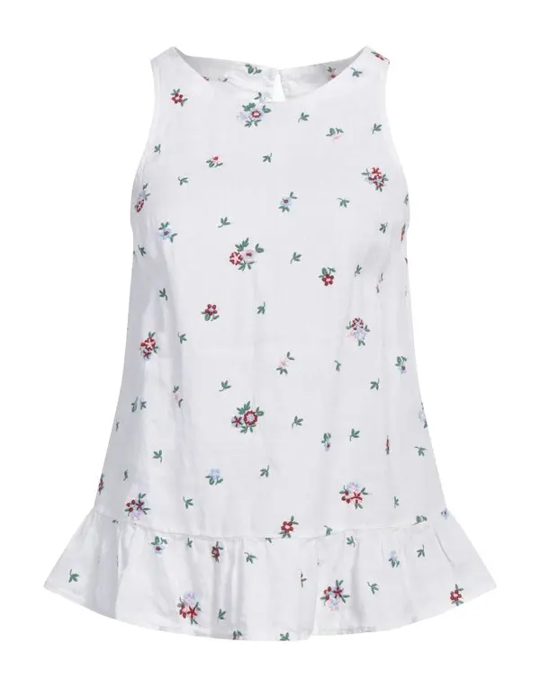 120% Lino Linen Floral-print Top