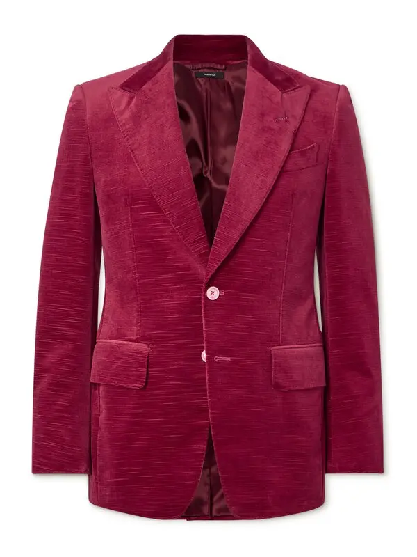 TOM FORD Shelton Slim-fit Cotton-velvet Blazer - Pink