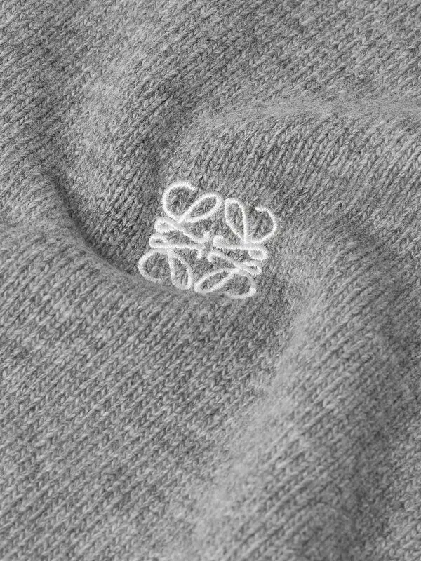 Loewe Anagram Logo-embroidered Wool Sweater - Gray