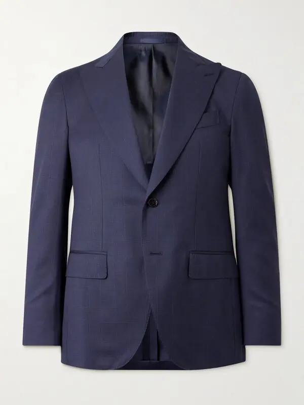 Caruso Prince Of Wales Checked Wool Suit Jacket
