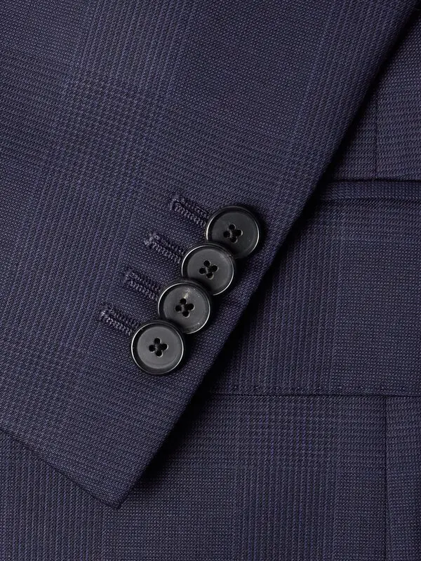 Caruso Prince Of Wales Checked Wool Suit Jacket