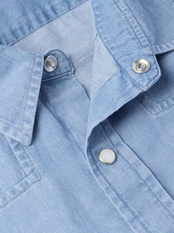 Zegna Cotton And Linen-blend Chambray Shirt