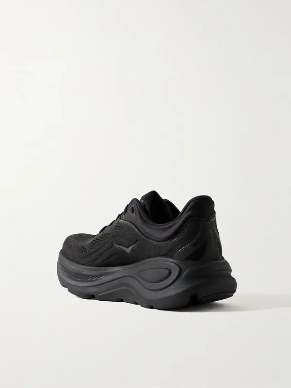 HOKA® Bondi 9 Rubber-trimmed Mesh Sneakers - Black
