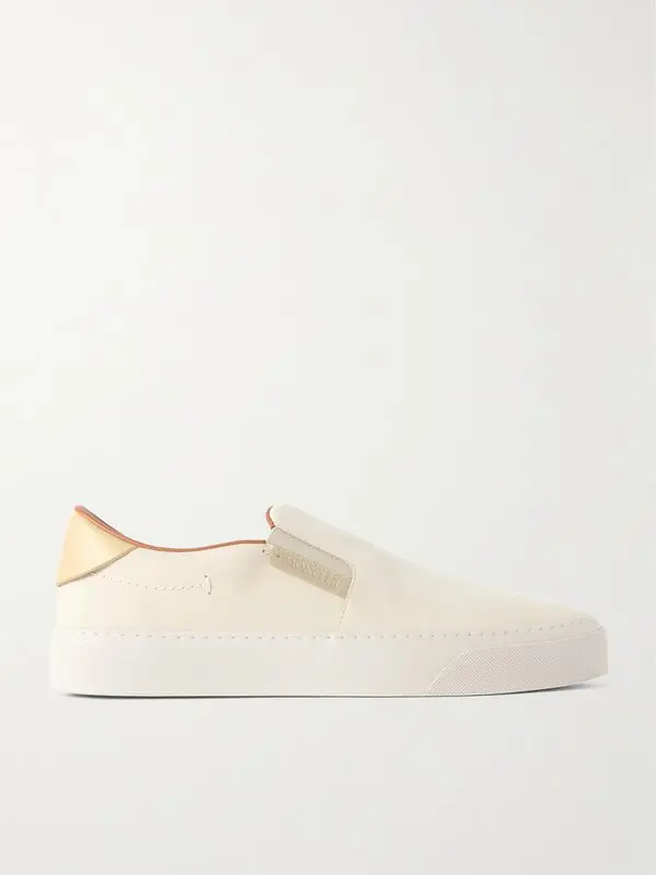 Moncler Monclub Leather Slip-on Sneakers - Neutrals