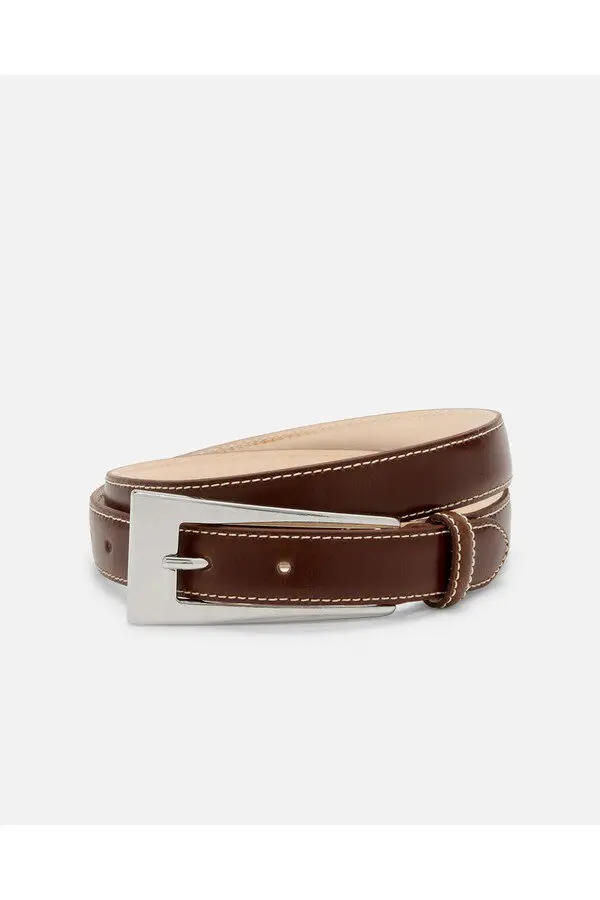 AUREUM No. 10 Leather Belt - Silver