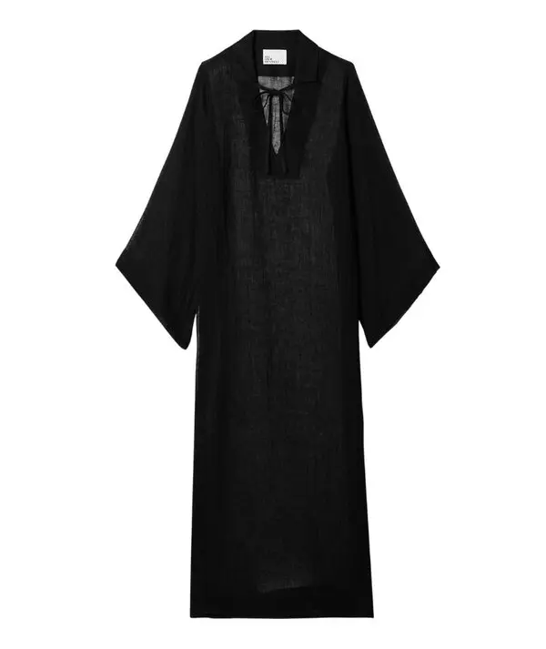Lisa Marie Fernandez Linen-blend Gauze Kaftan - Black