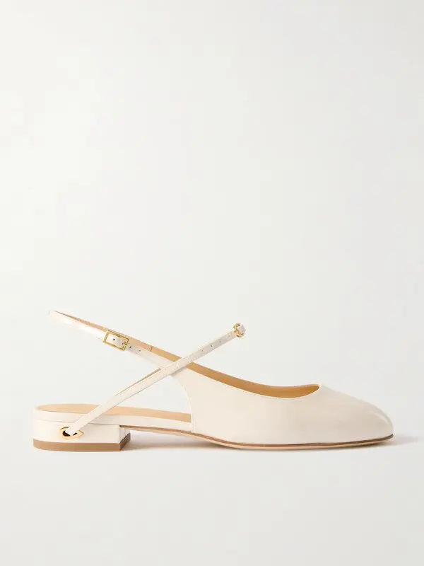 Jennifer Chamandi Mattia 20 Patent-leather Slingback Flats